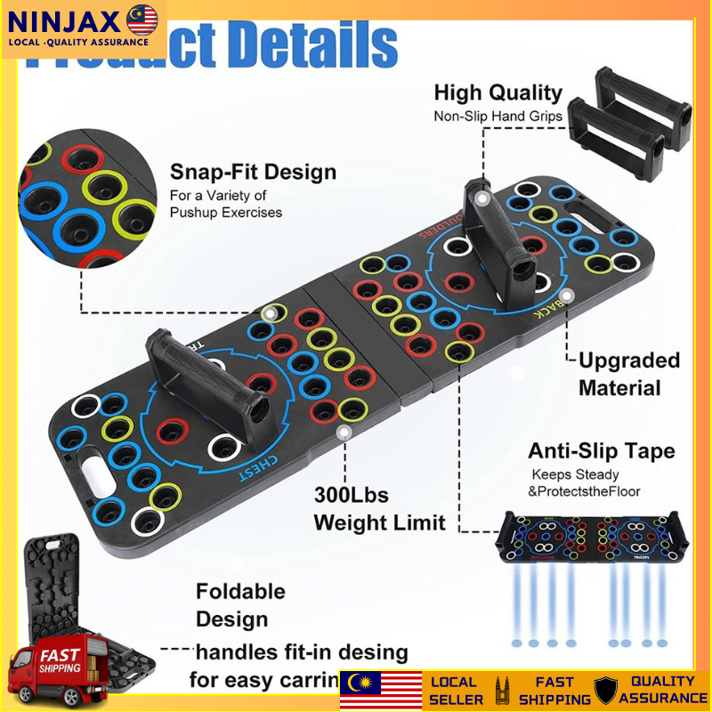 54 in 1 Foldable Push up board Push-up Bracket Home Fitness Training ...