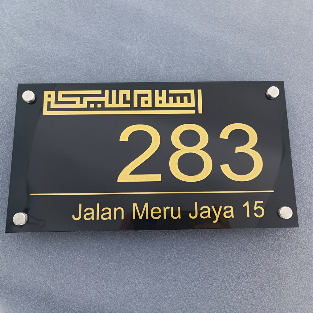 Custom House Address Number Plate Acrylic Sign, Alamat Nombor Rumah ...