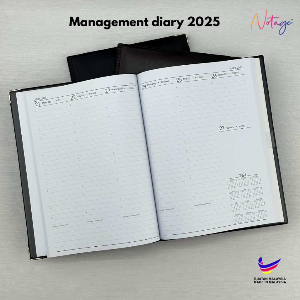 Diary Management 2025 Hard Leather Diary Diary Diary Diary Calendar / 2025 Management Diary Hard ...