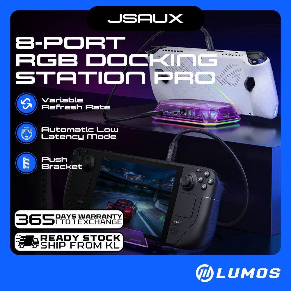 JSAUX HB0801S Purple 8-Port RGB Docking Station Pro USB-C 8-in-1 ...