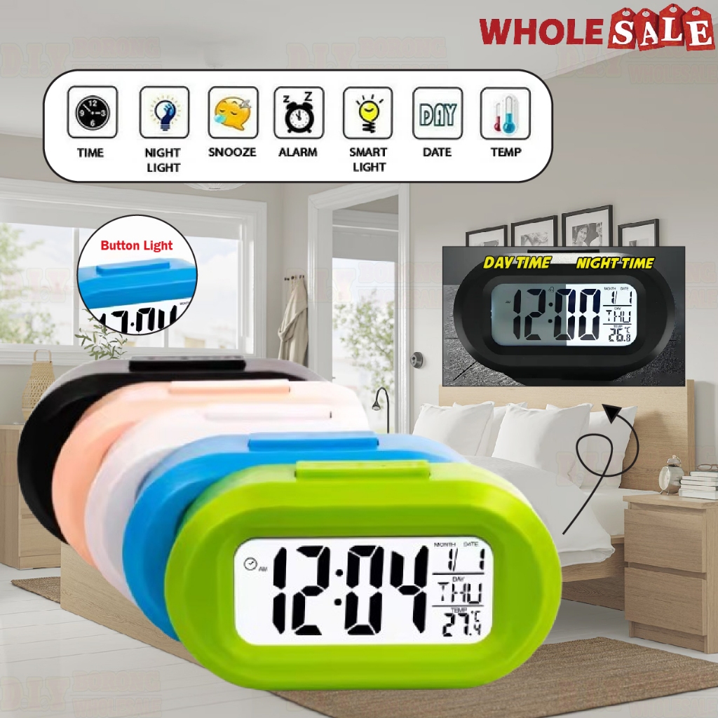 Modern Digital Alarm Clock With Multiple Functions, Date, Temperature ...