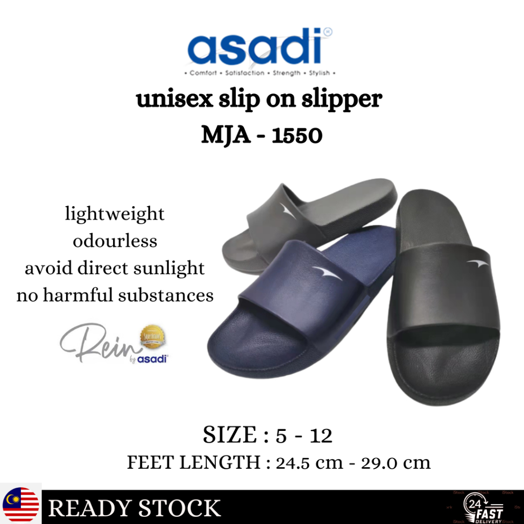 ASADI UNISEX SLIP ON 1550 SLIPPER ANTI SLIP | KASUT SELIPAR RINGAN ...