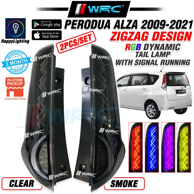Perodua Alza 2009 - 2021 Zigzag Design RGB Dynamic Tail Lamp With ...