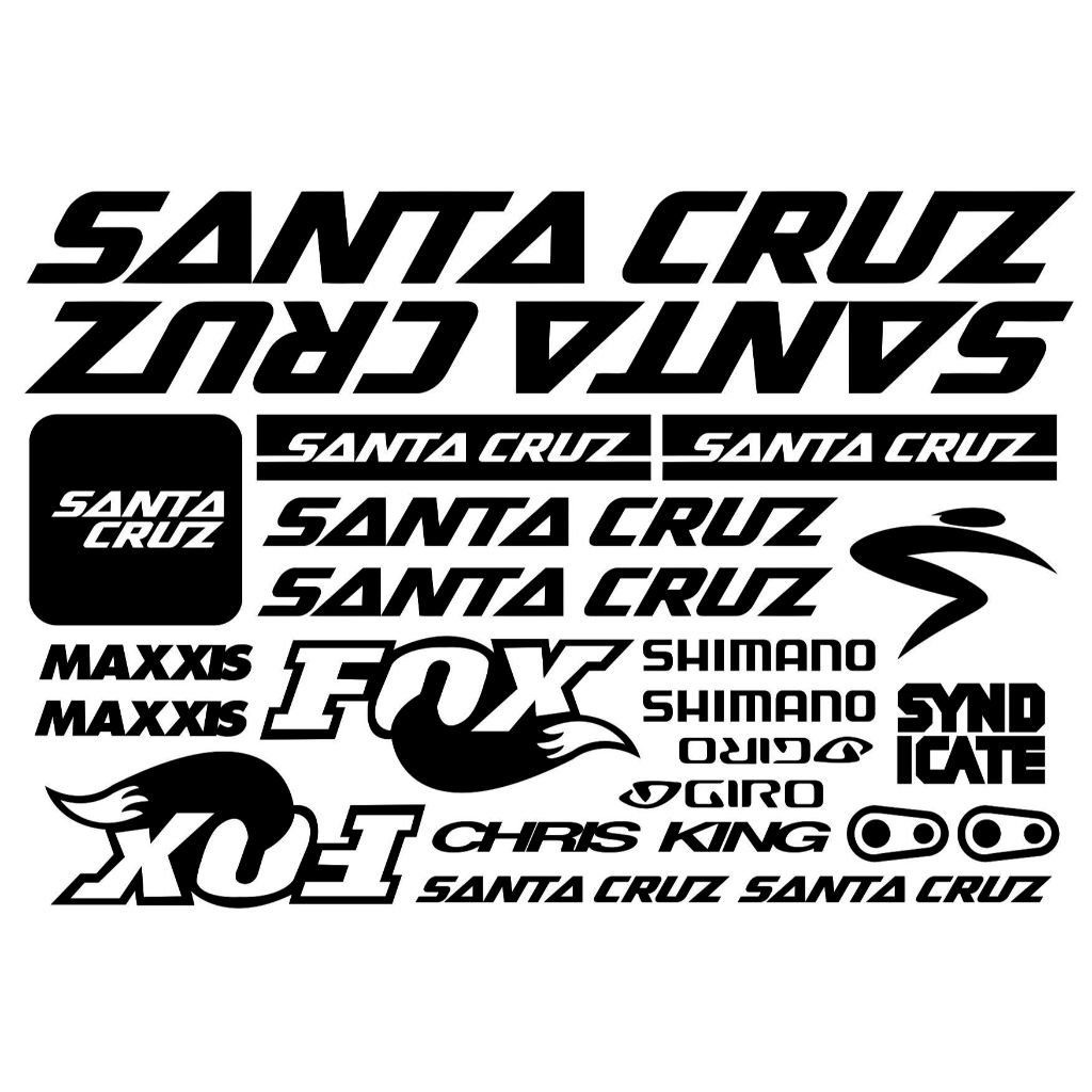 22 PCS SANTA CRUZ cycling sticker bicycle bike frame sticker with team ...