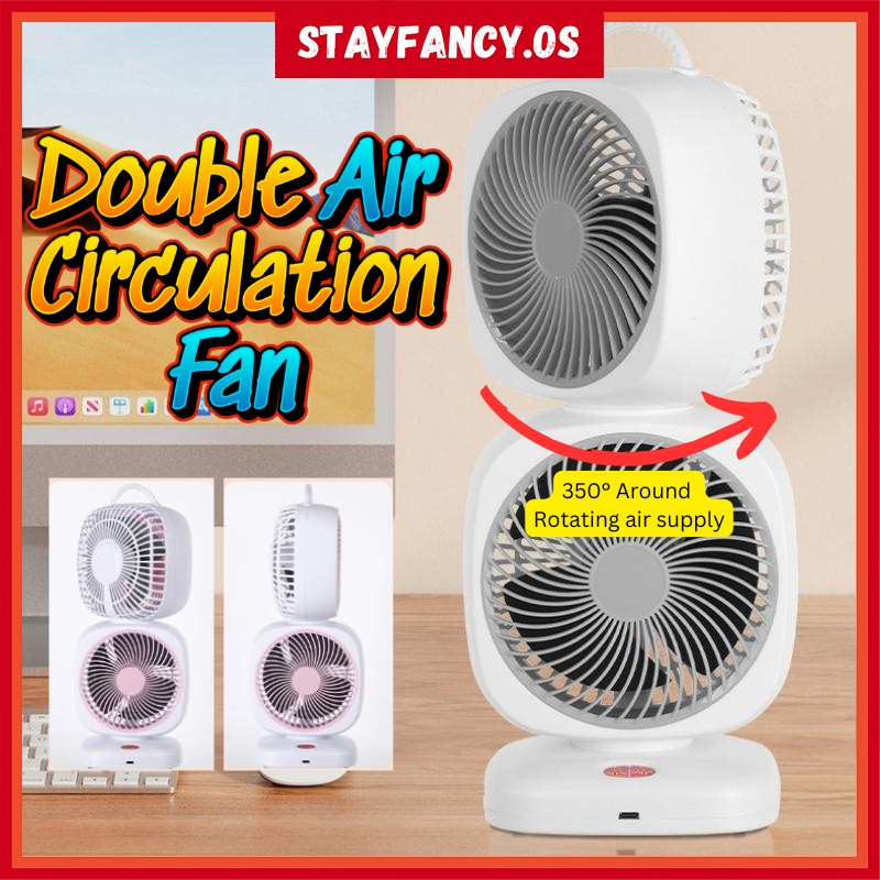 S.F Rechargeable USB Fan 2 Storey 6 Inch Fan Desktop Dual Fan Strong ...