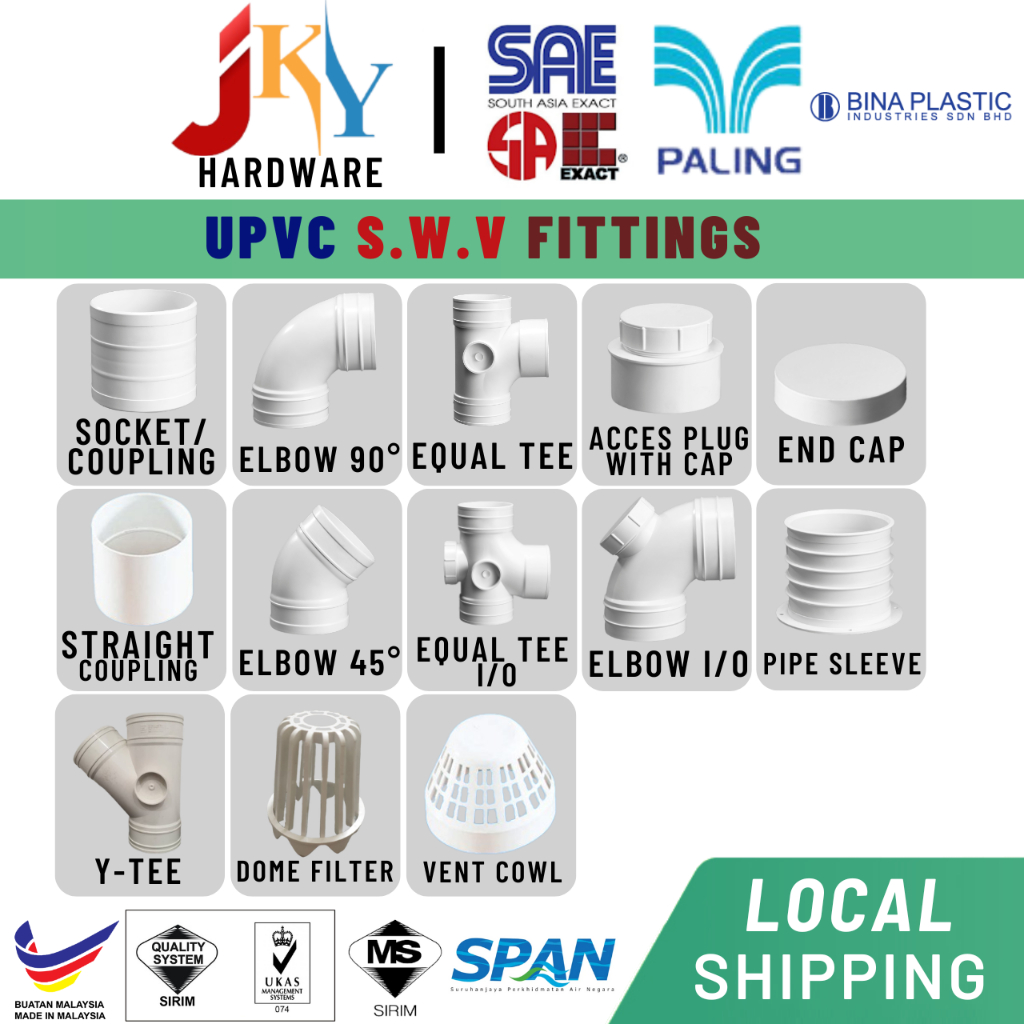 4" 110mm 3" 82mm UPVC Fitting Sweep Bend Elbow Socket Tee Pipe Sleeve ...