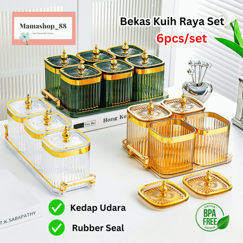Mamashop 6pcs Raya Cake Container Set/ Airtight Raya Cake Container ...