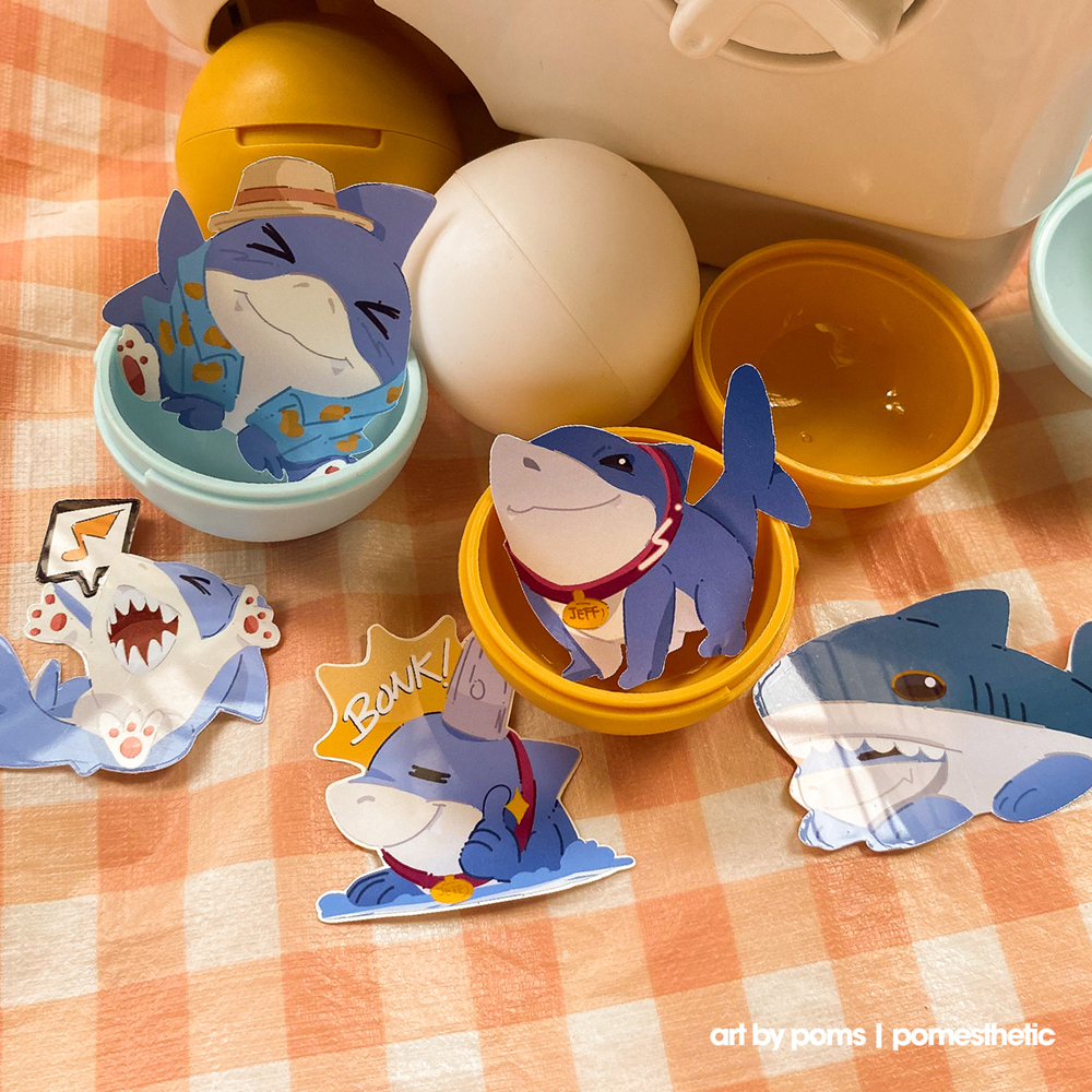 Marvel Rivals Jeff the Landshark Full Bleed Borderless Die Cut Glossy ...