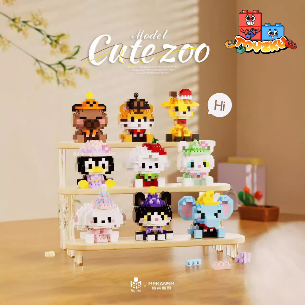 Mekansm Cute Zoo Flying Pets Cat Dog Pet Cartoon Building Blocks Nano ...