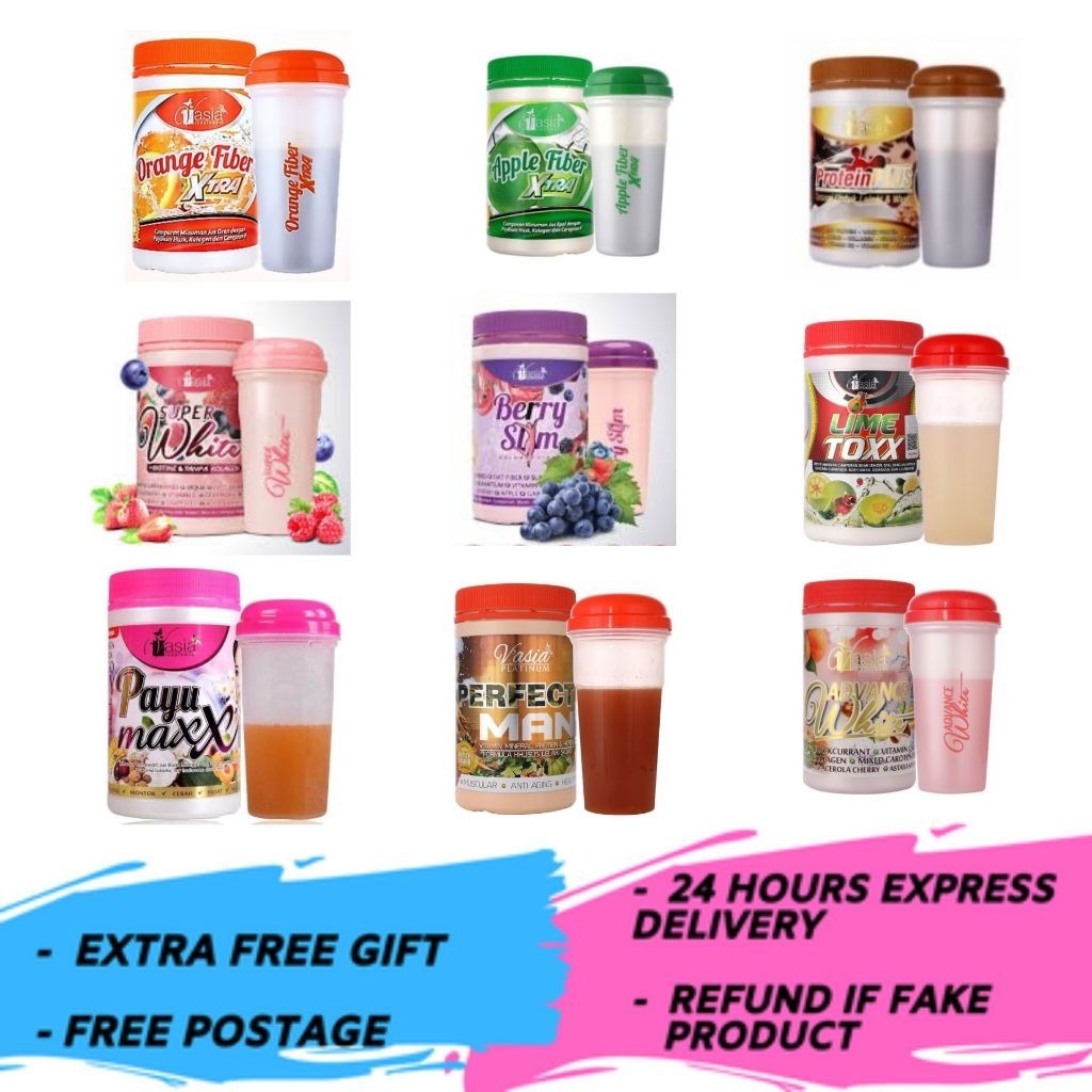 VASIA ADVANCE WHITE ORANGE APPLE FIBER BOTOL KOTAK PLATINUM DRINK JUS ...
