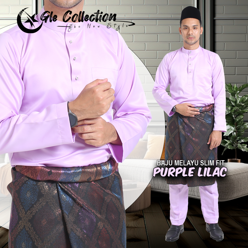 RAYA 2025 {SLIMFIT} Baju Melayu By GLE Collection 2025 Purple Lilac ...