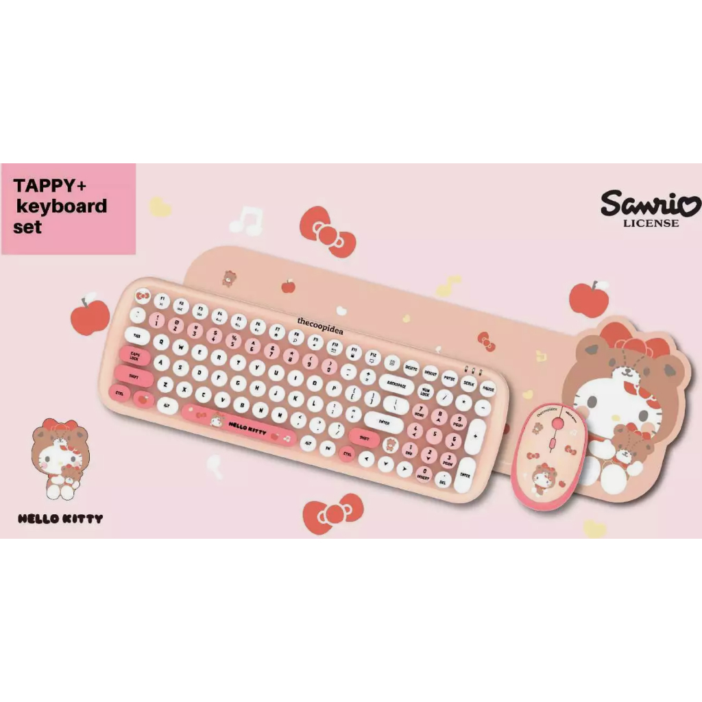 Thecoopidea Sanrio Wireless Keyboard Mouse Set Hello Kitty | Shopee ...