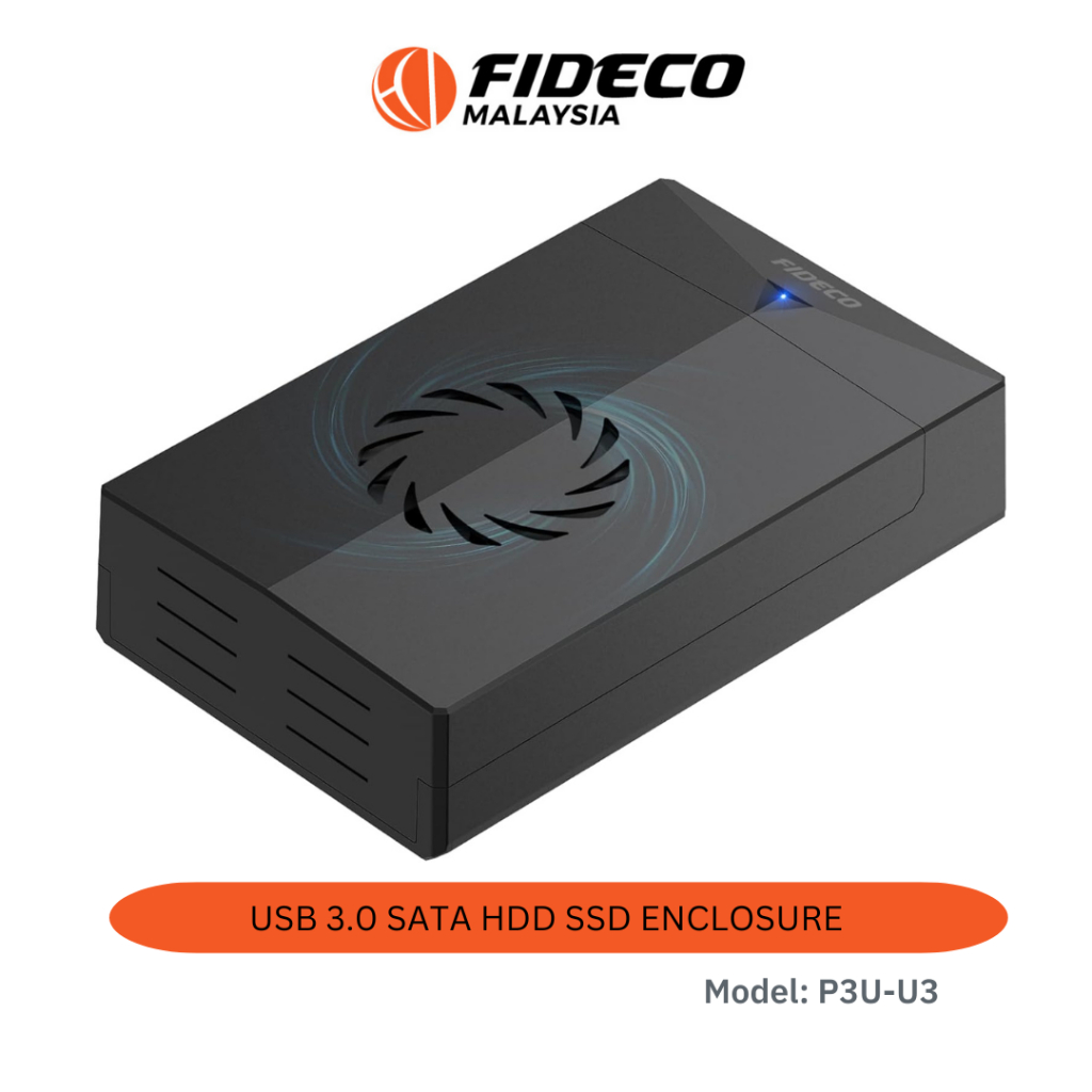FIDECO P3U-U3 External Hard Disk Enclosure With Cooling Fan for 3.5" 2. ...