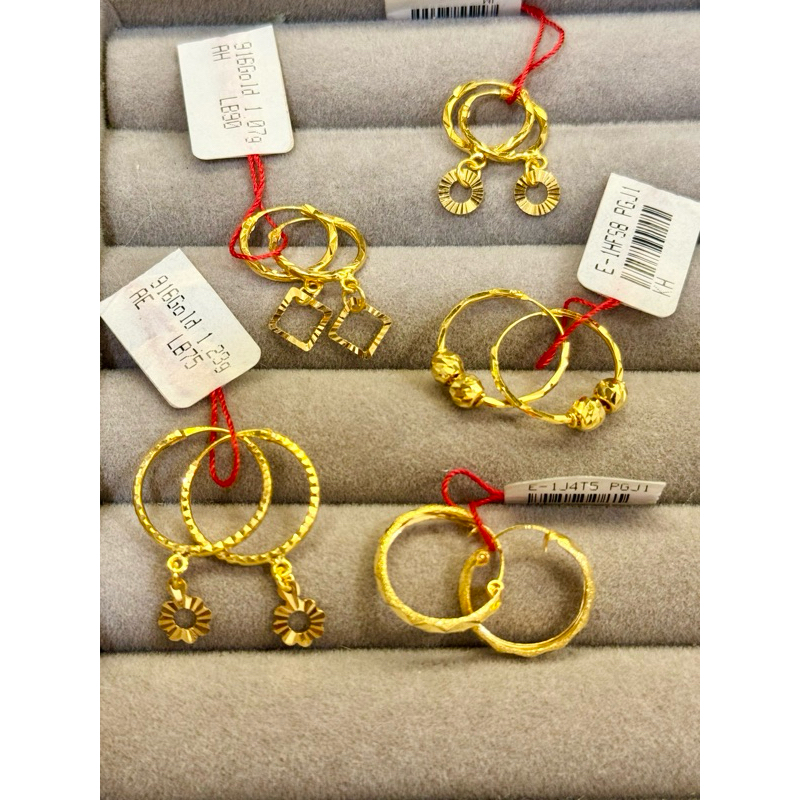 Subang ring fesyen emas916 tulen | Shopee Singapore