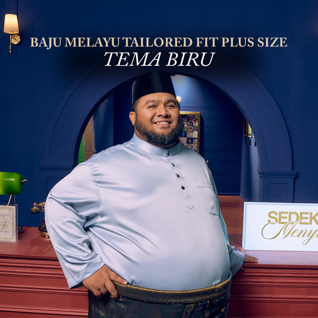 Tema Biru - PLUS SIZE Baju Melayu Tailored Fit Bulan Bintang 2025 (NEW ...