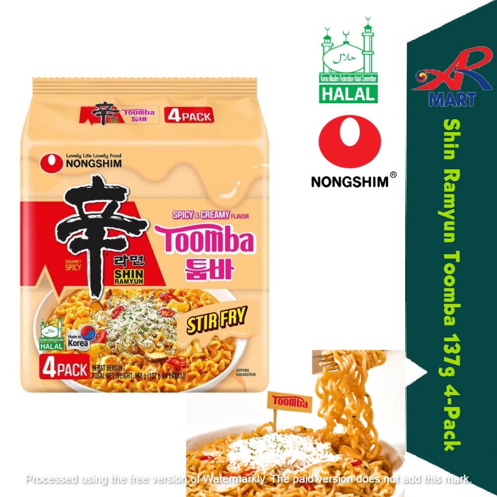 EXP: 03/2026 HALAL Korean Nongshim Shin Ramyun Toomba 137g 4-Pack | Shopee Singapore