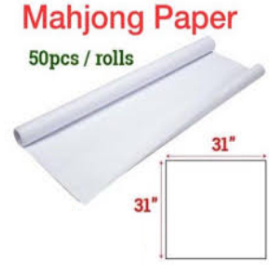 White Mahjong Paper 50gsm 31" x 31" 50gsm 50sheets Kertas Mahjung ...