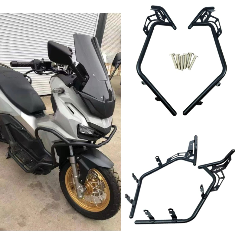 Honda ADV160 V3 Design Crash Bar Frame Perfect Welding Black steel CRASH BAR CRASH GUARD BODY ...