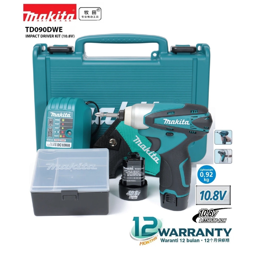 Makita TD090DWE (1/4-inch) Hex Cordless Impact Driver 90Nm Torque | Shopee Singapore