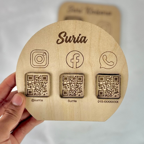Social Media Counter Sign - QR code, Scan, Custom Wood Sign-Reception I ...