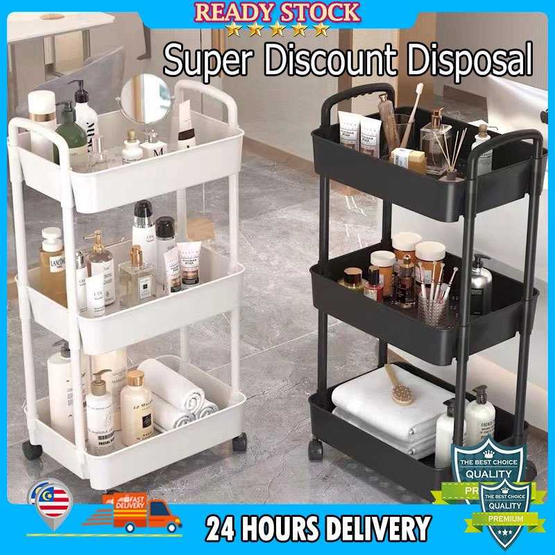 Rolling Storage Trolley Cart Compact and Durable Utility Trolley Smooth ...