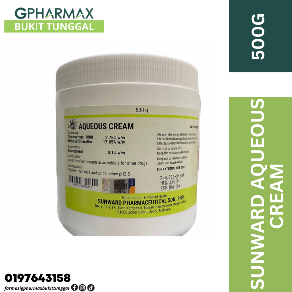 SUNWARD AQUEOUS CREAM 500G | Shopee Singapore