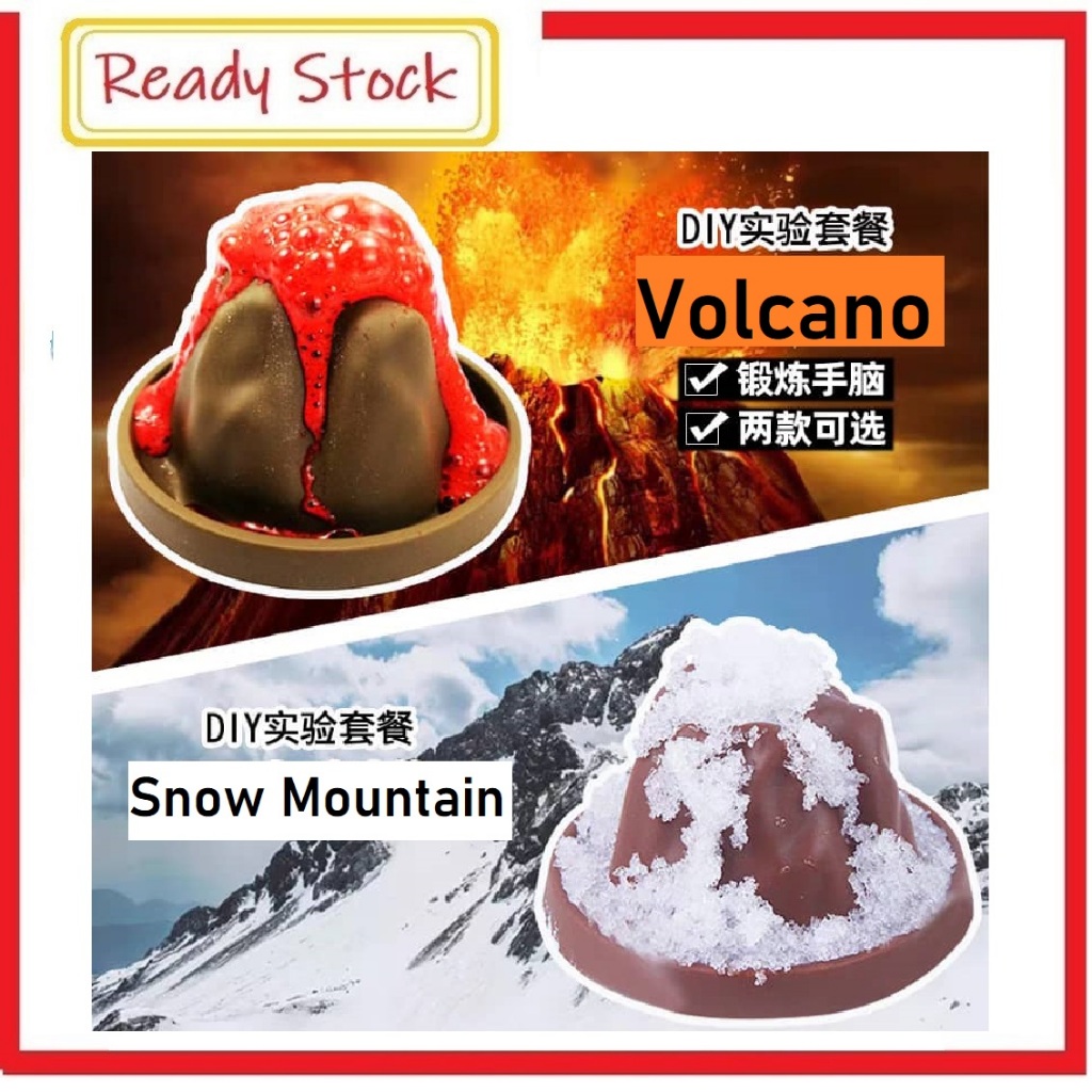 DIY Volcano Eruption & Snow Mountain Science Experiment Toy For Kids ...
