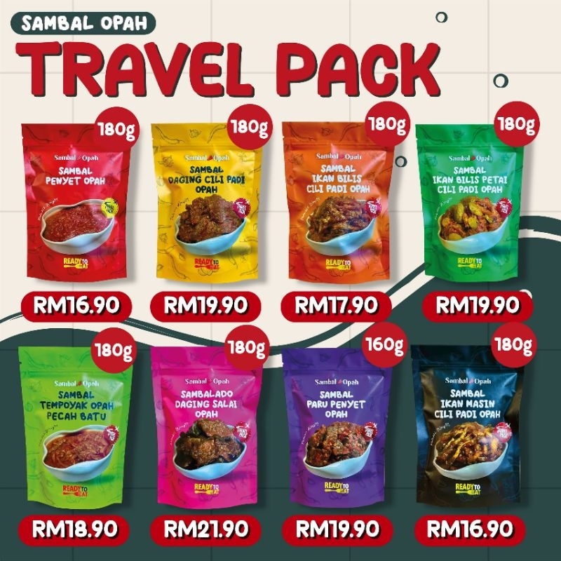 SAMBAL OPAH TRAVEL PACK 180 gram | Shopee Singapore