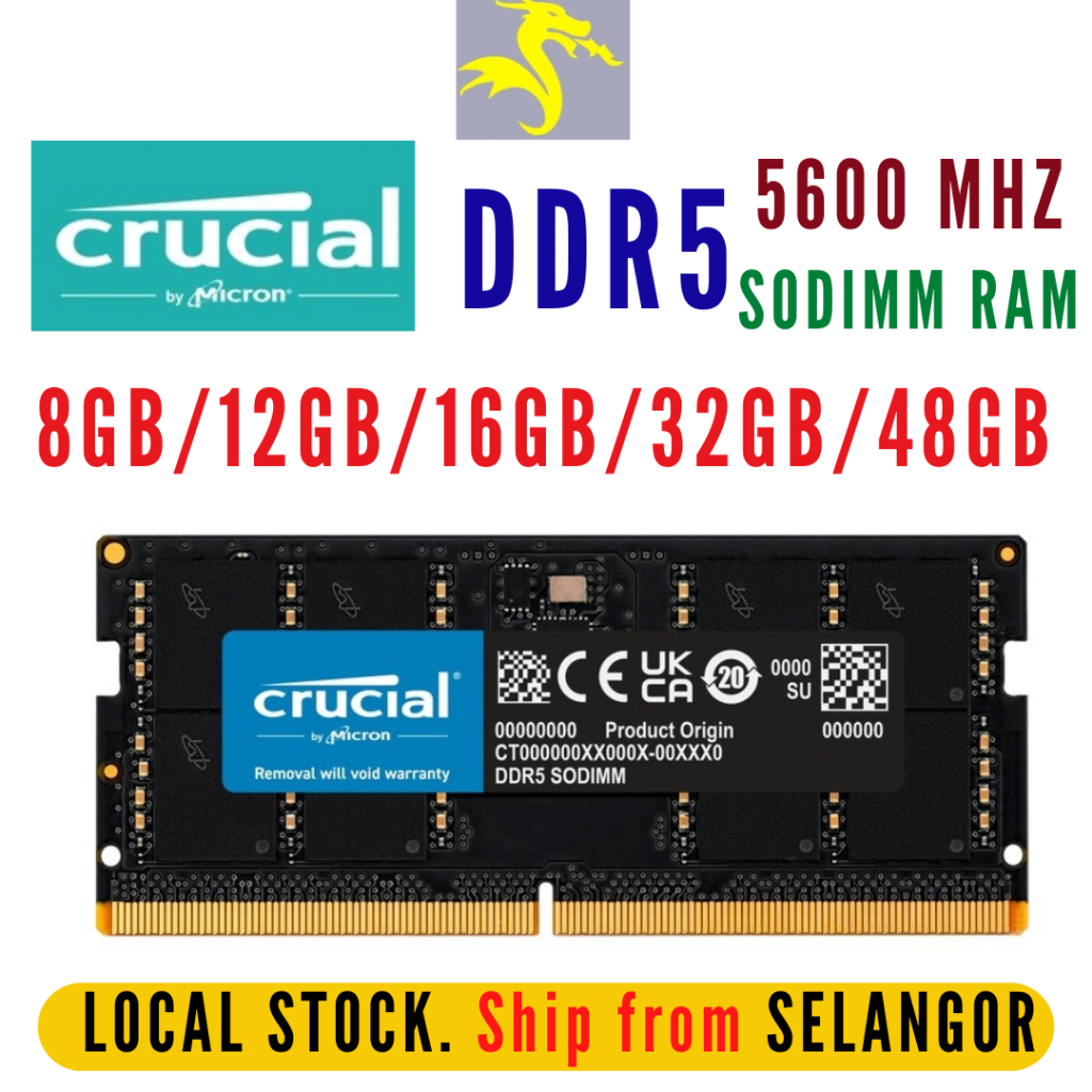 Crucial DDR5 SODIMM DDR5 RAM For Laptop 8GB/16GB/32GB 5600MHz Mini PC ...