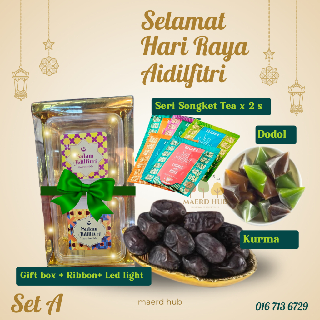 Raya Box 2025 - Kurma Seri Songket Almond London Peanut Candy Dodol ...