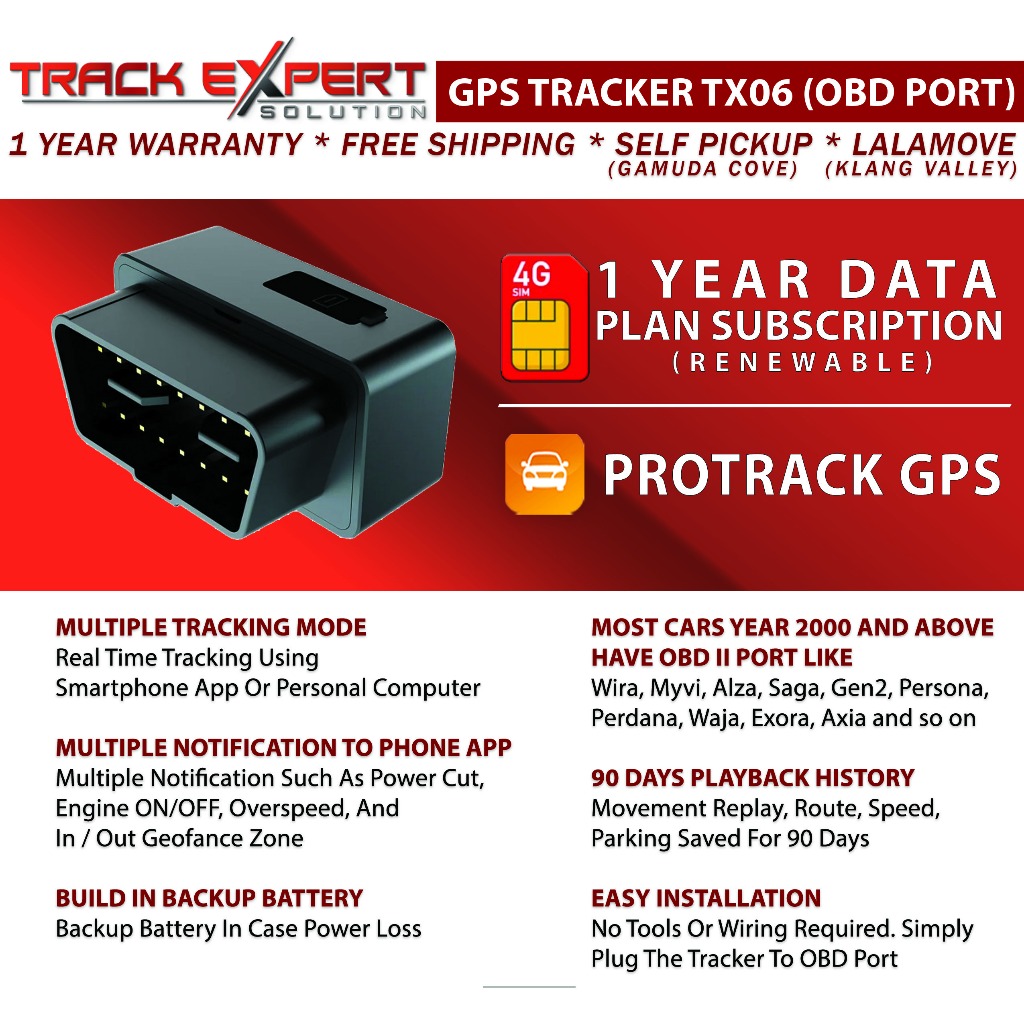 GPS TRACKER OBD II TX06 × PLUG AND PLAY EASY INSTALLATION × INCLUDING ...