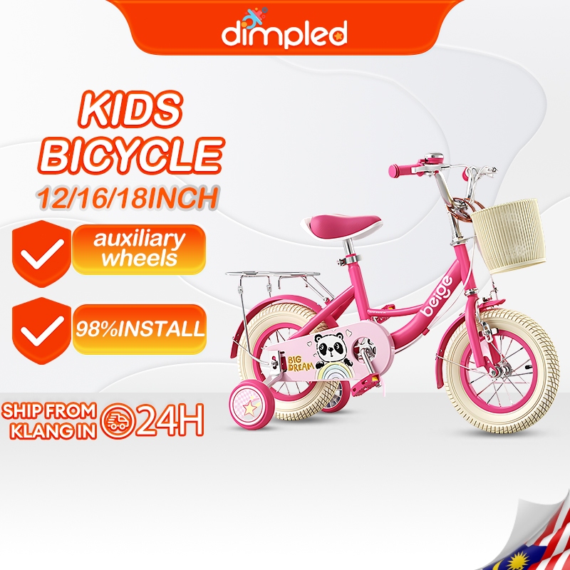 basikal budak 12 /18 Inch Bicycles kids Bike 2-12 tahun Free Training ...