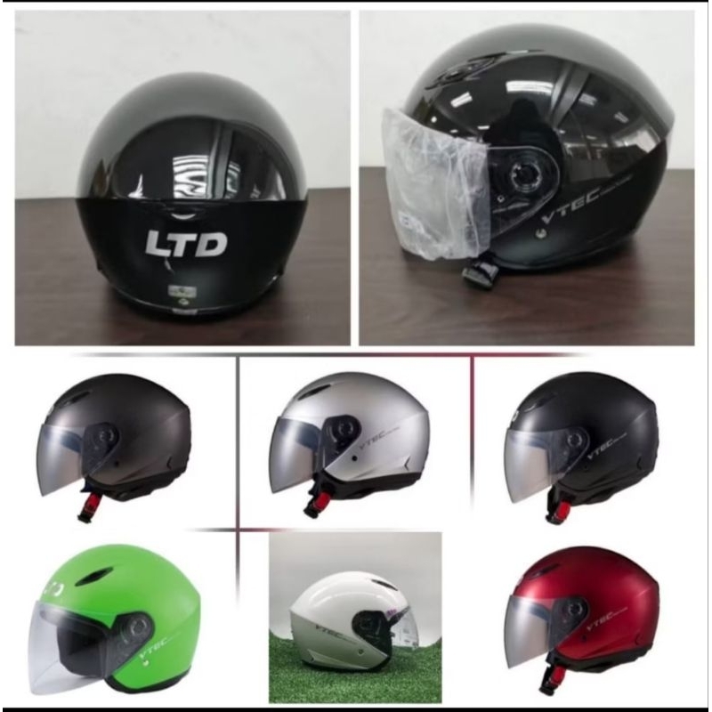 LTD VTEC MONO HELMET (HELMET STENG/HELMET SEPARUH/HALF FACE HELMET ...