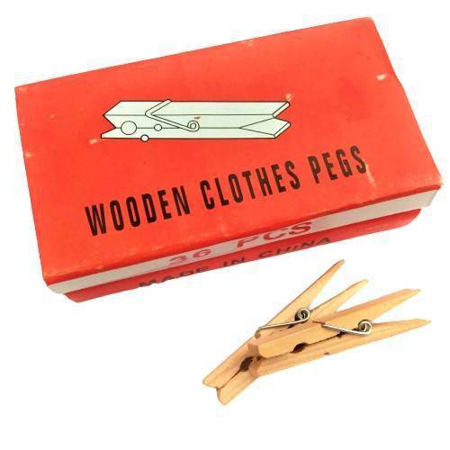 Penyepit Baju Kayu / Wooden Peg / Sepit baju kayu / clothes pegs 36pcs ...