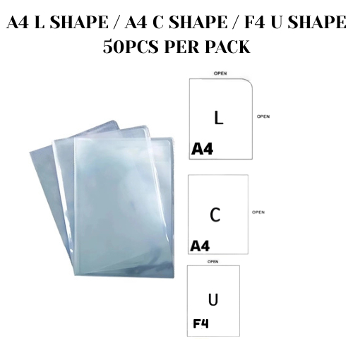{DOSSVETT}PAPPER A4 CLEAR FOLDER L SHAPE / BRAVO A4 C SHAPE / F4 U ...