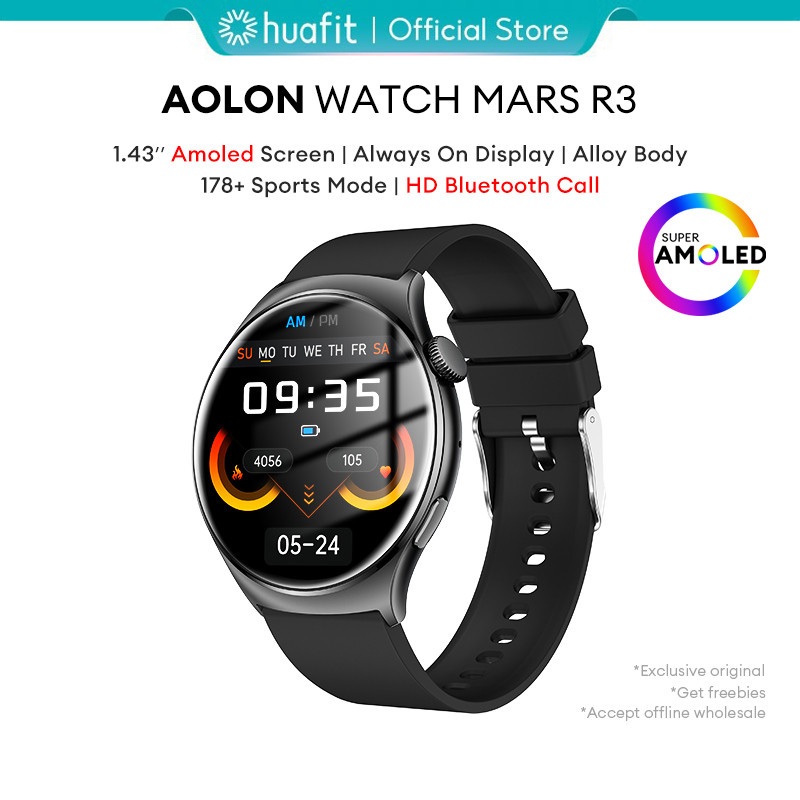 AOLON&Huafit Mars R3 Smart Watch AMOLED Always On Display Custom Watch ...