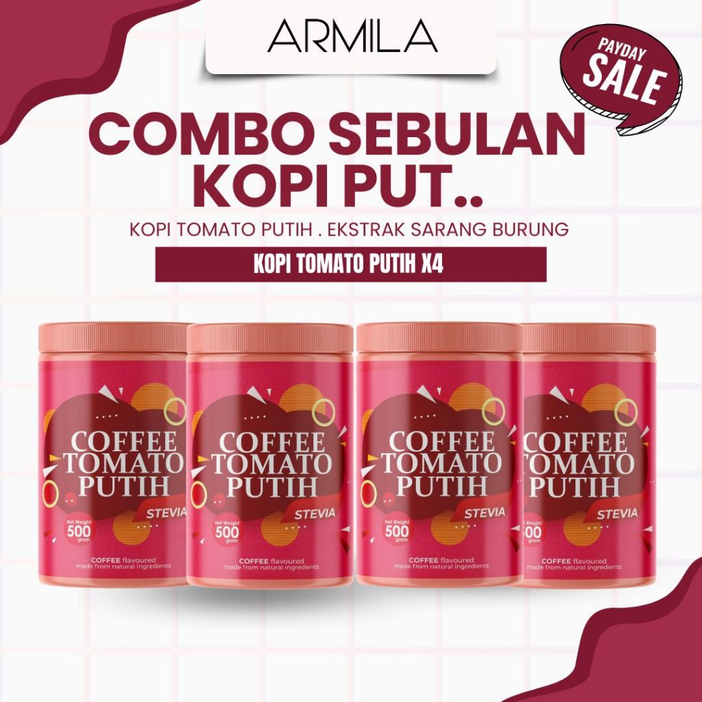 KAK ELL - WHITE TOMATO COFFEE - 4X BALANG 500G-HERBAL DRINK FOR COFFEE ...