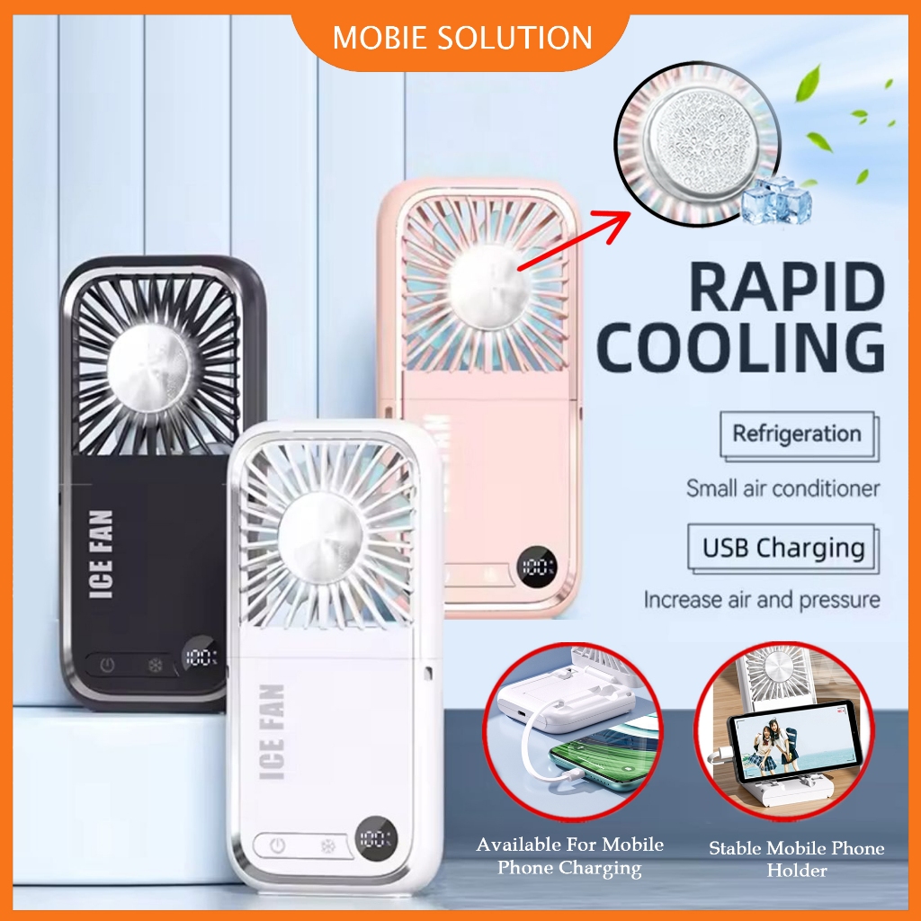Protable Neck Fan 3000mAh Rapid Cooling Foldable Hand Fans With ...