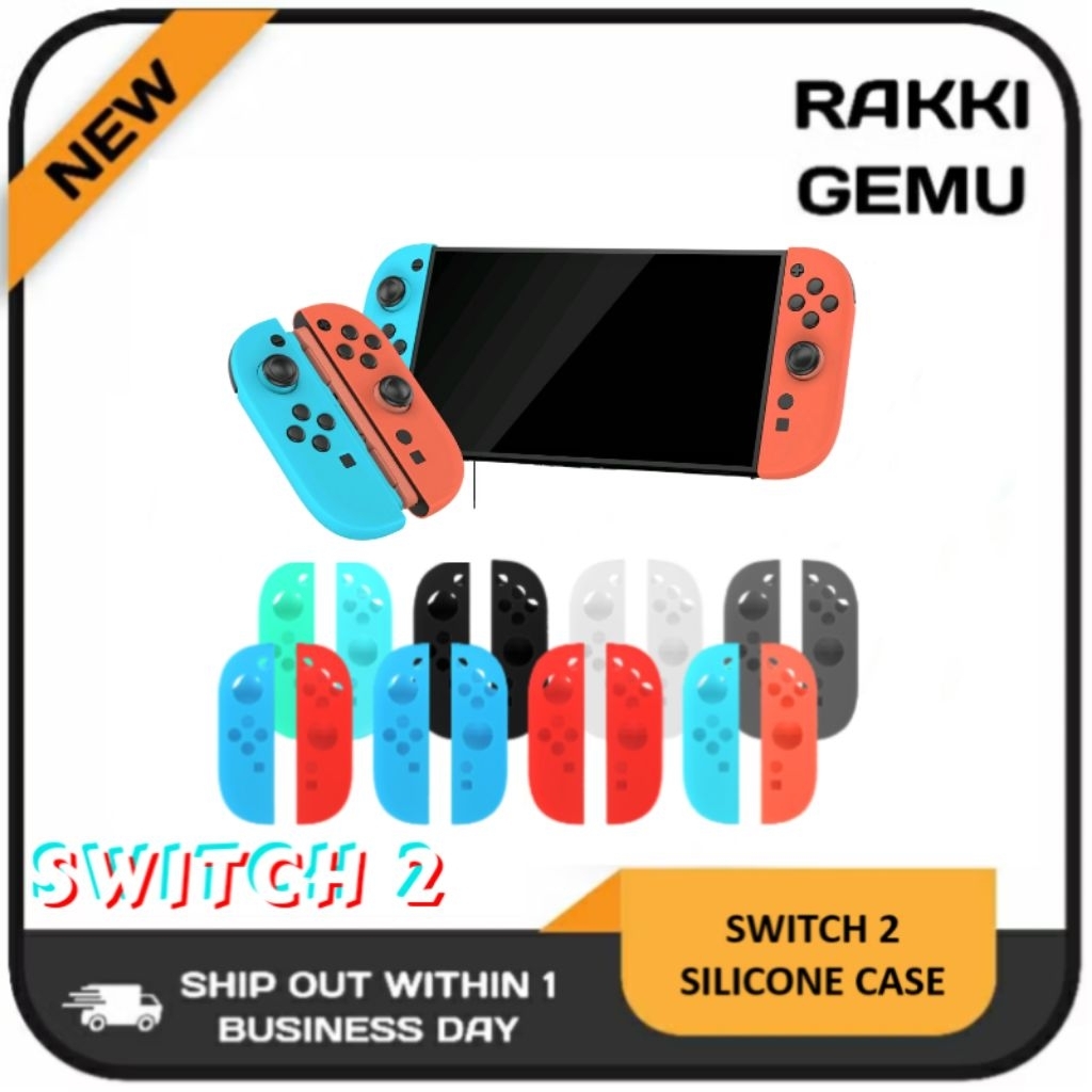 Nintendo Switch 2 Case Silicone Rubber Skin Cover Joy Con Case Joycon ...