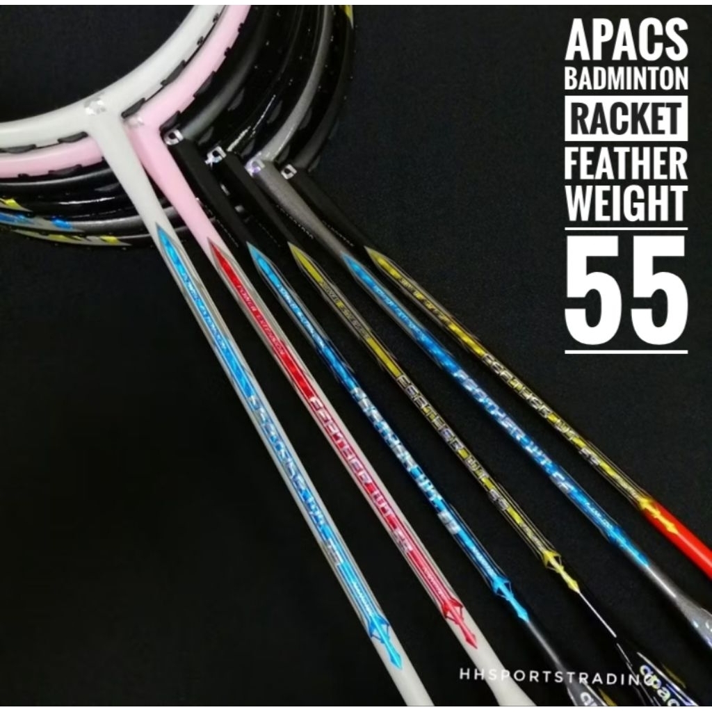 APACS Racket FEATHER WEIGHT 55 ( FREE Stringing+Grip ) HEAD HEAVY ...