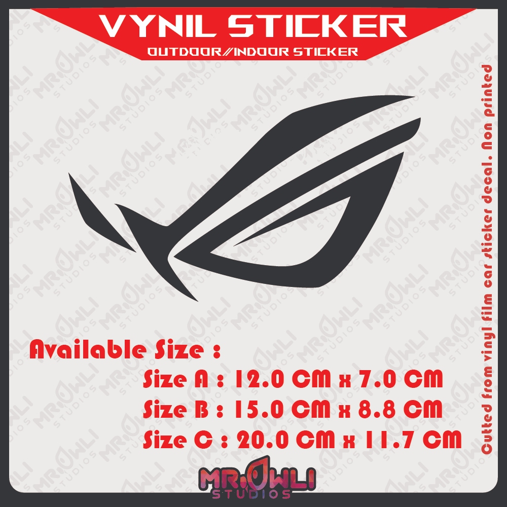 Asus ROG Logo Vinyl Sticker Decal For Car, Motorcycle and Pc Casing ...