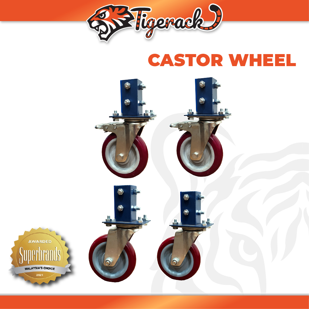 TIGERACK [High Quality] Boltless Rack Trolley Wheels Castor Wheel ...