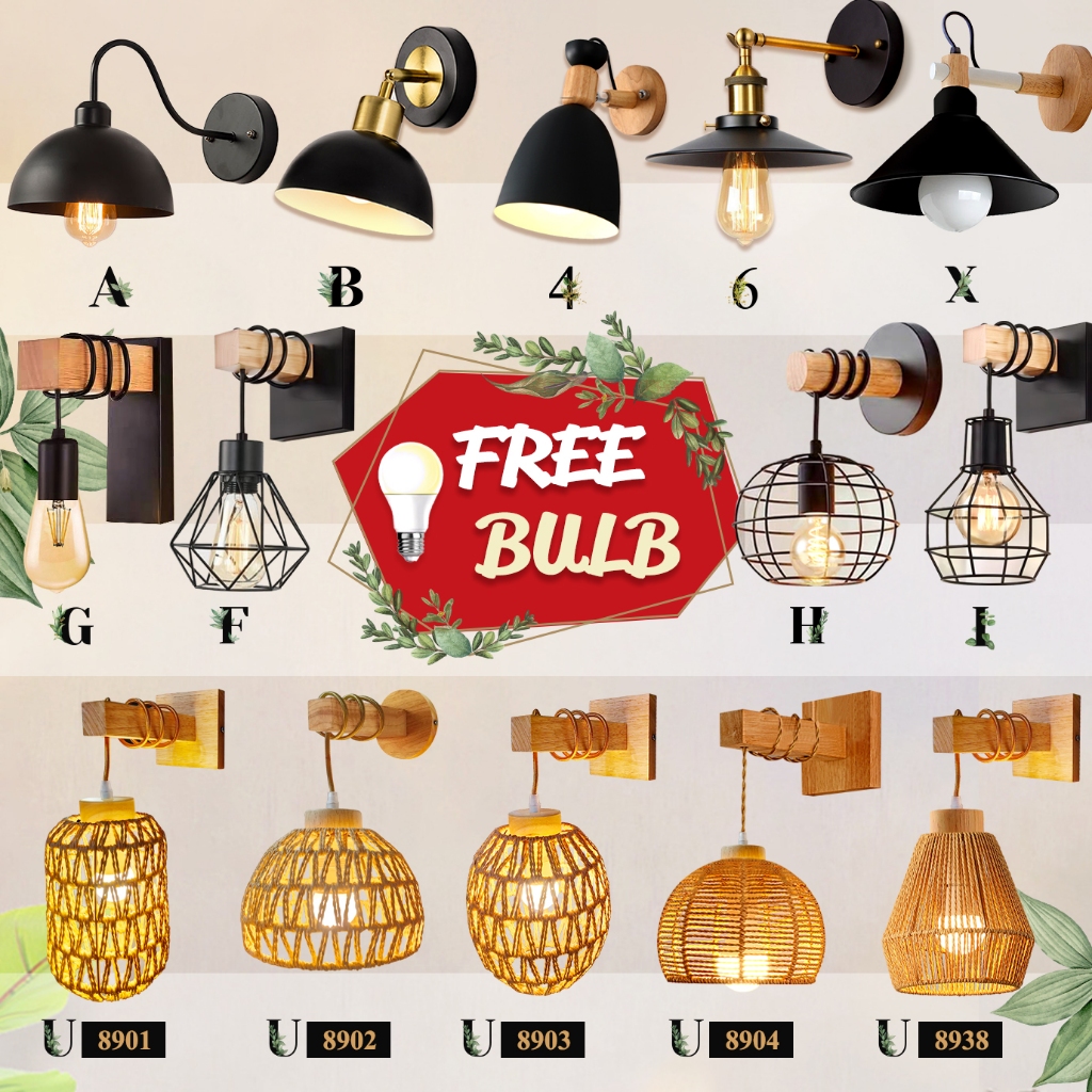 Wall Light Designer Decorative Wall Lamp/Light E27 Holder Lampu Dinding ...