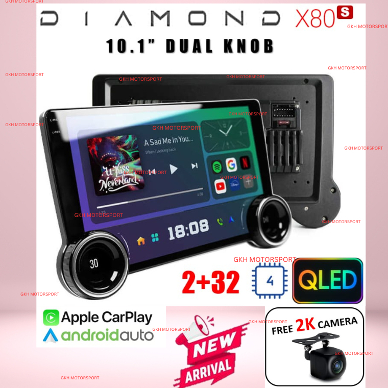 DIAMOND SERIES X80S CAR ANDROID PLAYER WITH DUAL KNOB 10" INCH INCI ...