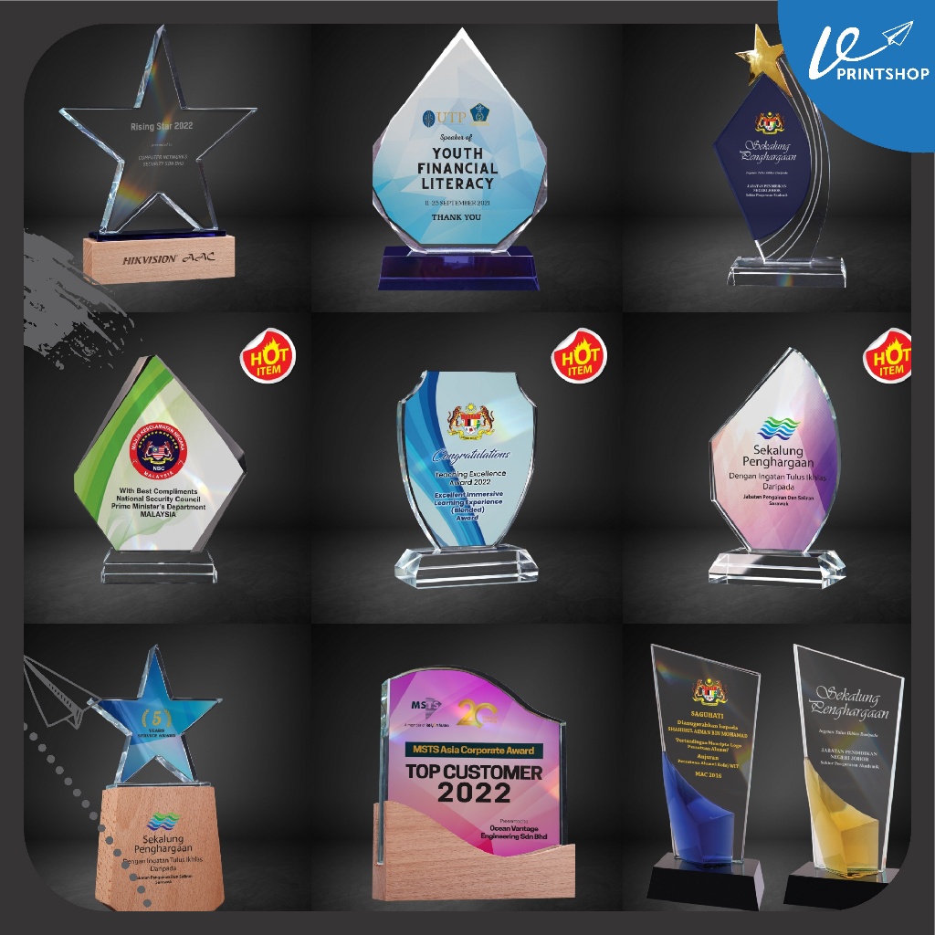 CRYSTAL AWARD/CRYSTAL PLAQUE / TROPHY / Doorgift / Souvenir / / Event ...