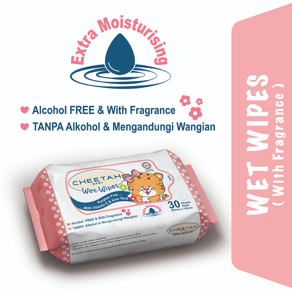 Baby Cheetah Wet Wipes-With Fragrance/100's x 2 - CBB-WT23026(R ...