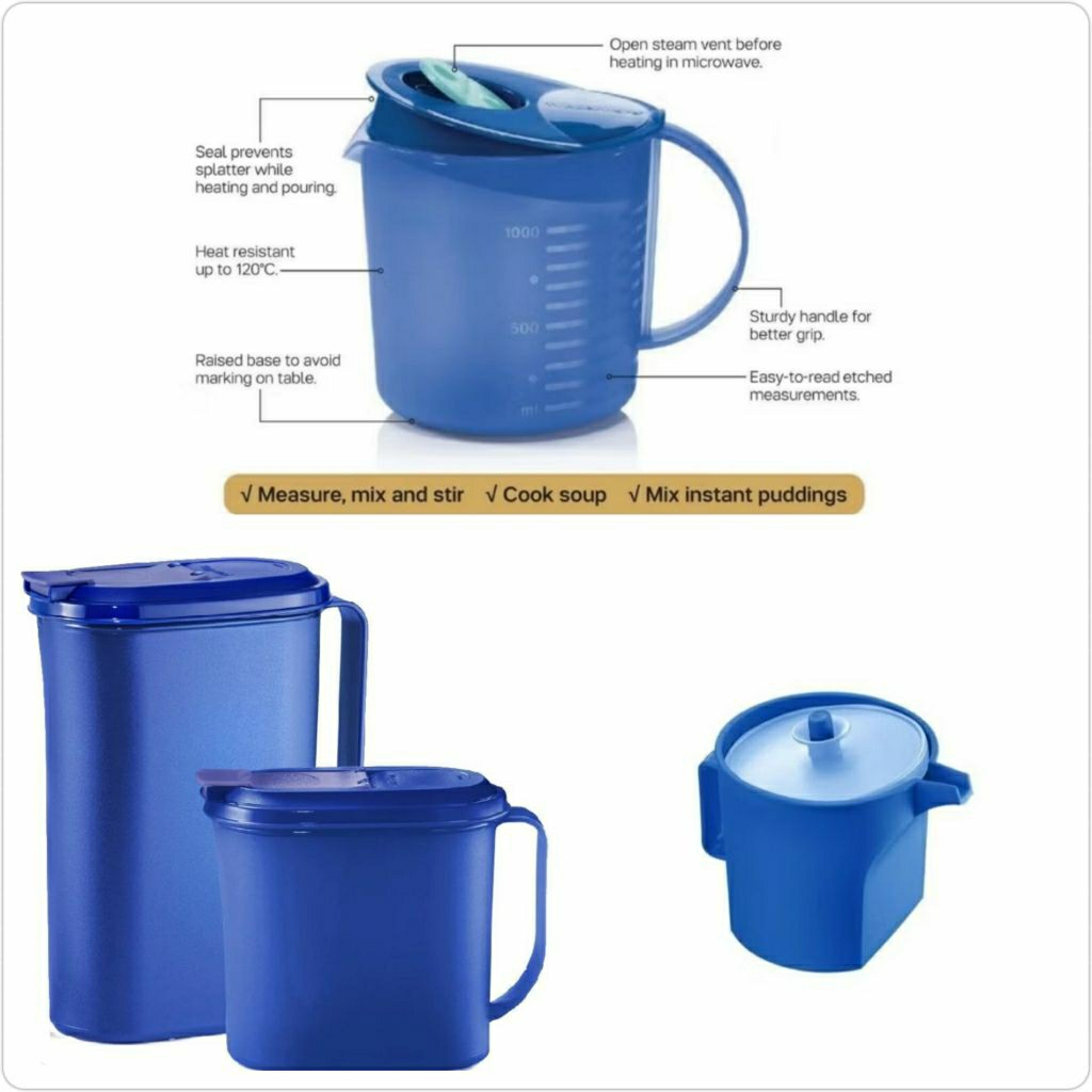 Tupperware Royale Blue Pitcher / Purple Royale Crystalline Pitcher ...