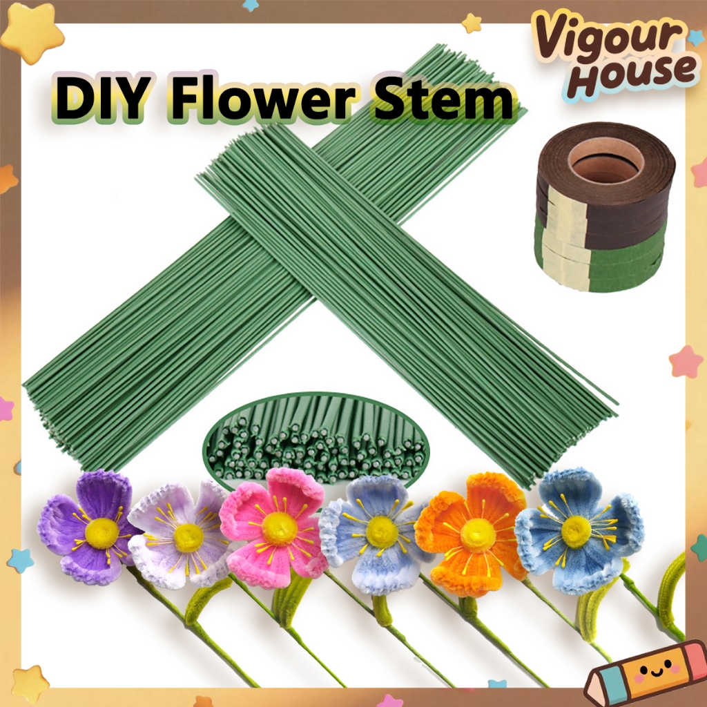 Artificial Flower Rod Stem Floral Stem Wires Green Flower Arrangement ...