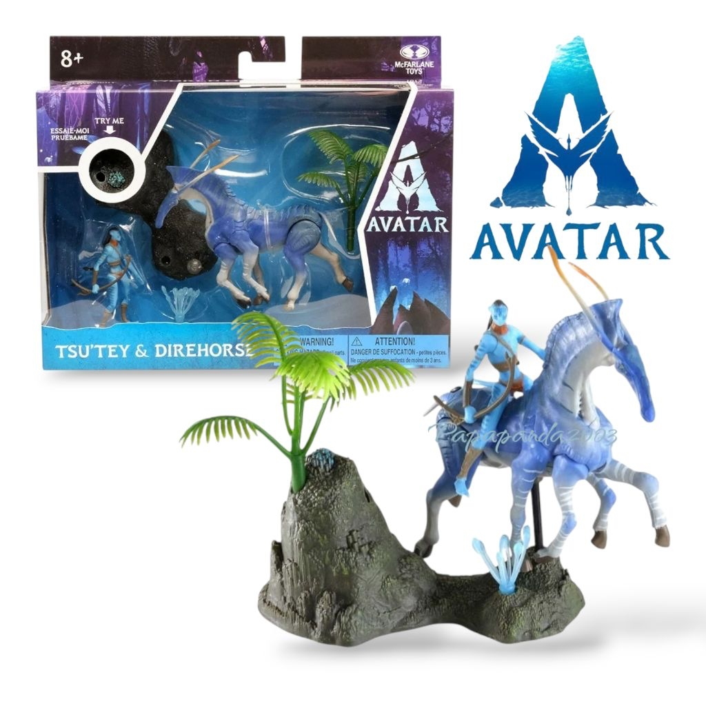 McFarlane Avatar World of Pandora 2.5" Inch Scale Tsu Tey & Dire Horse ...
