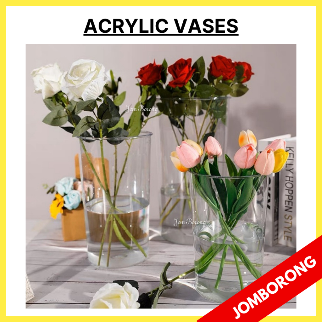 ACRYLIC VASES Plastic Vases Flower Vase Home Decorative Small Vase ...